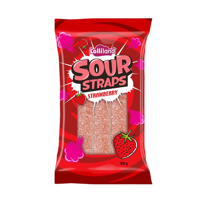 Sour Straps Strawberry 160G | Lolliland